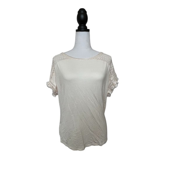 LOFT | Tops | Loft Off White Lace Shirt | Poshmark